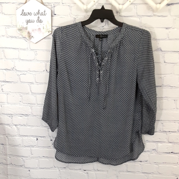 Fred David | Tops | Fred David Polka Dot Blouse Tunic Top Sz L 239t ...